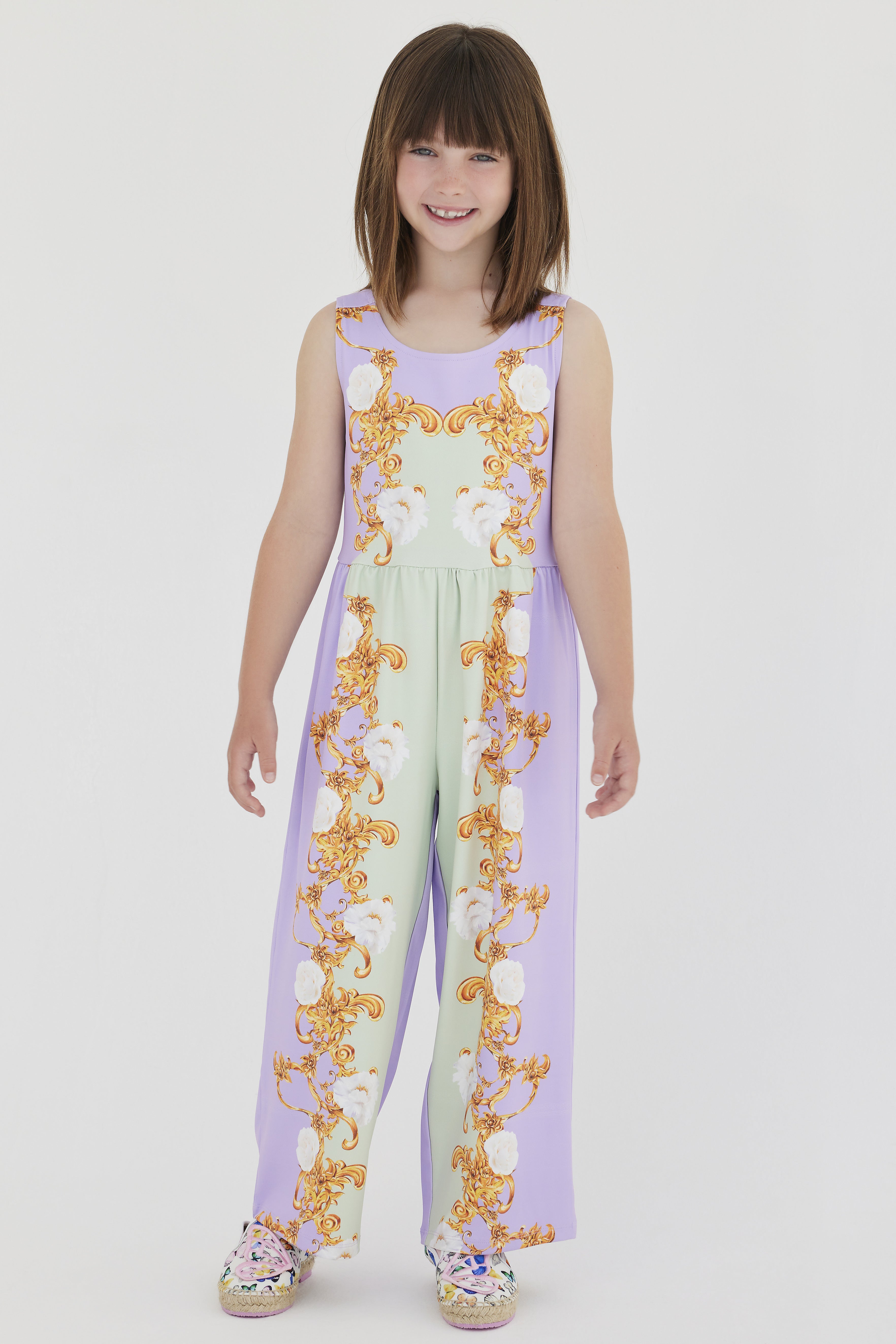 Vibrant Purple and Gold Floral Printed Jumpsuit – Sasha+Z – SashaandZ